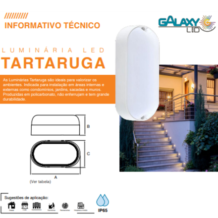 Luminária Led Tartaruga 8W 3000K Bivolt 3650 - Galaxy Led - Luminária Led Tartaruga 8W 3000K ...