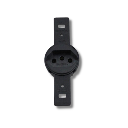 Tomada 2P+T Redonda para Condulete 10A Padrão Brasileiro Preta sem Placa 23076N - Transmóbil ...