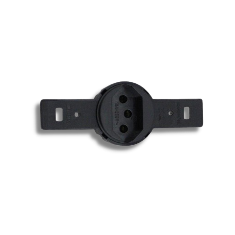 Tomada 2P+T Redonda para Condulete 10A Padrão Brasileiro Preta sem Placa 23076N - Transmóbil ...