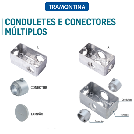 Conector para Condulete Múltiplo Alumínio 2'' 56251/056 - Tramontina ...