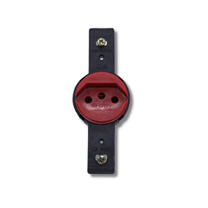 Tomada 2P+T Redonda para Condulete 20A Padrão Brasileiro Vermelha sem Placa 24077N - Transmóbil ...
