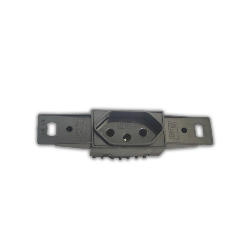 Tomada Condulete Com Haste Longa 2P+T 20A Hexagonal Preta Padrão Brasileiro Sem Placa BLux 9806 ...