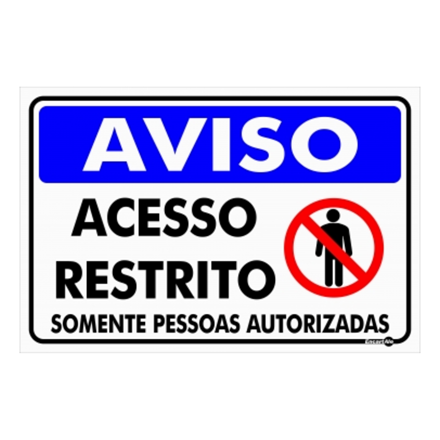 Placa de Sinalização 20x30cm (Ps800) Acesso Restrito - Encartale ...