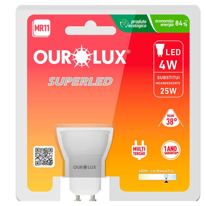 Lâmpada Superled Mini Dicróica Mr11 4w Bivolt Gu10 6500k 20062