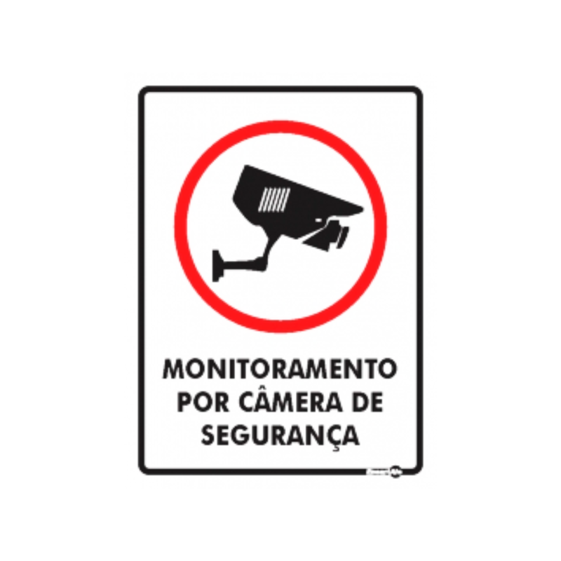 Placa de Sinalização 15x20cm (Ps650) Monitoramento por Camera ...