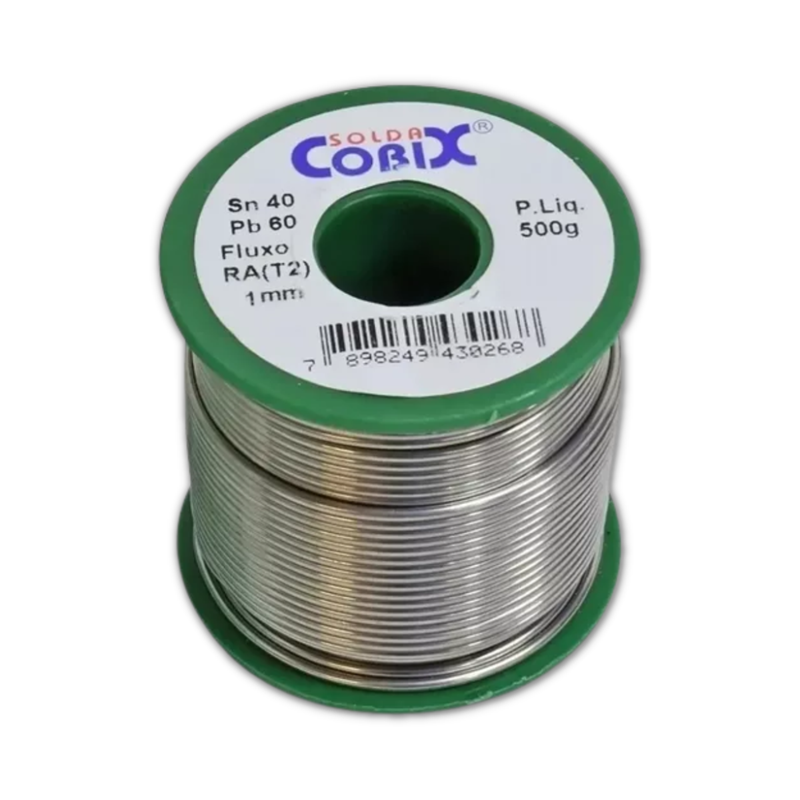 Fio de Solda Estanho 40x60 1,0mm Carretel Verde 500g - Cobix - Fio De Solda Estanho 40x60 1,0mm ...