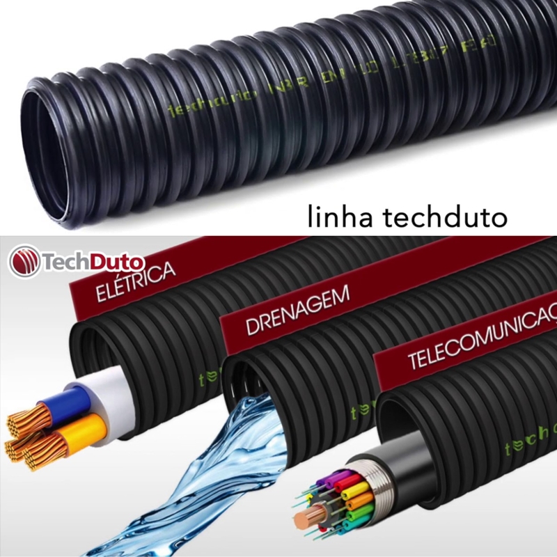 Duto Corrugado Pead 050 1.1/2" Rolo com 50 Metros - Techduto - Duto ...
