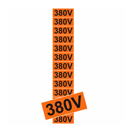 Adesivo de Sinalização 1,5x3,6 (Ps135) 380V Cartela com 13 Unidades ...