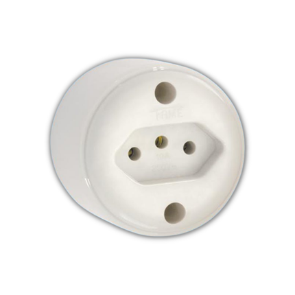 Tomada Externa 2P+T 10A Padrão Brasileiro Cinza 1423 - Fame - Tomada ...