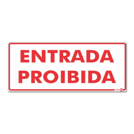 Placa de Sinalização 13x30cm (Ps151) Entrada Proibida - Encartale ...