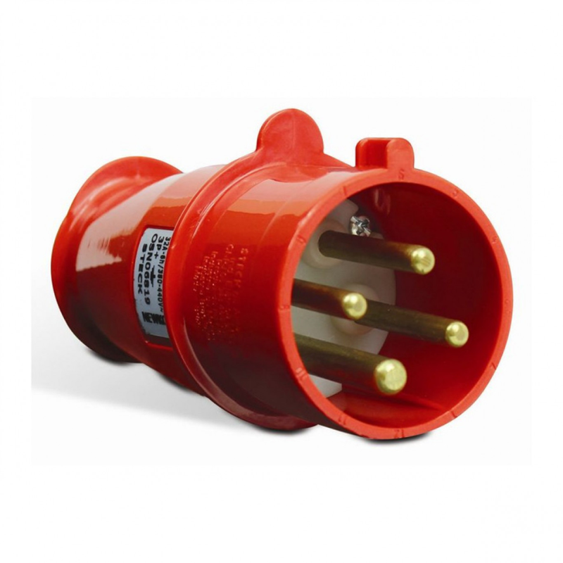 Plugue 2P+T 32A 380/440V 9H Vermelho N-3279 - Steck - Plugue 2P+T 32A ...