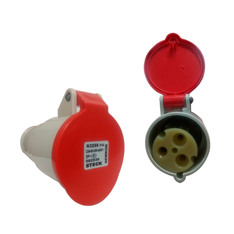 Acoplamento 2P+T 32A 380V 9H Vermelho N-3259 - Steck - Acoplamento 2P+T ...