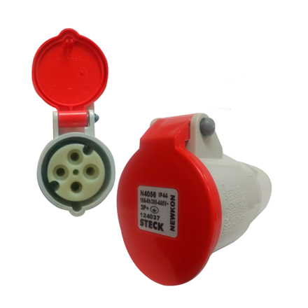 Acoplamento 3P+T 16A 380V 6H Vermelho N-4056 - Steck - Acoplamento 3P+T 16A 380V 6H Vermelho N ...