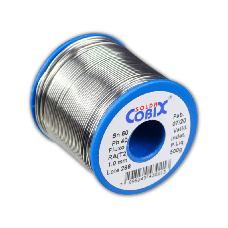 Fio de Solda Estanho 60x40 1,0mm Carretel Azul 500g - Cobix - Fio De ...