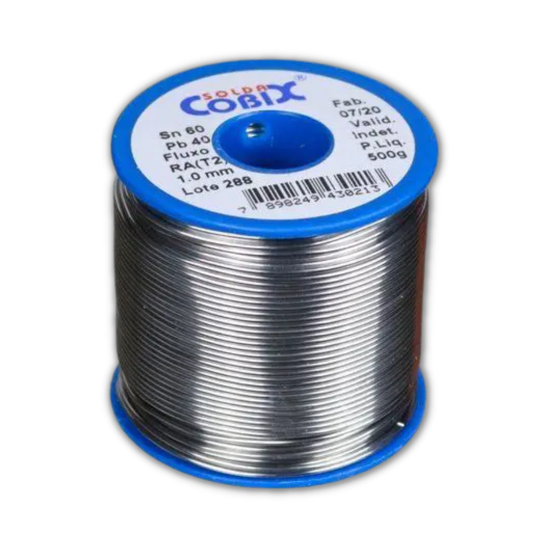 Fio de Solda Estanho 60x40 1,0mm Carretel Azul 500g - Cobix - Fio De Solda Estanho 60x40 1,0mm ...