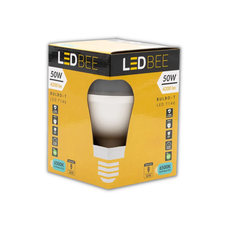 Lâmpada Bulbo Led Alta Potência 50w 6500k E-27 - Led Bee - Lâmpada ...