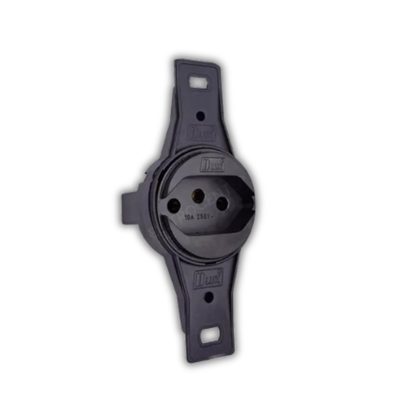 Tomada 2P+T 10A Padrão Brasileiro Redonda Preta Sem Placa 98906 - Building - Tomada 2P+T 10A ...