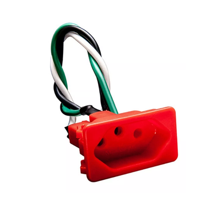 Tomada De Painel 2P+T 20A Vermelha Com Rabicho PA015112 - Mar-Girius - Tomada De Painel 2P+T 20A ...