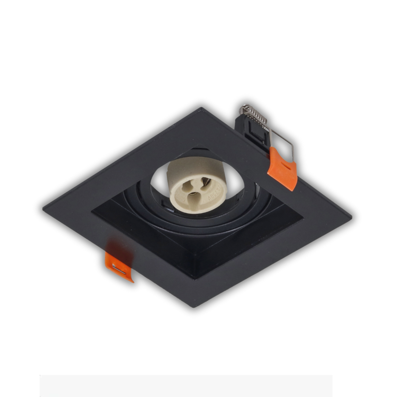 Spot Embutir Quadrado Recuado Direcionável Para Dicróica MR16 Gu10 Preto 8249 - Gaya - Spot ...
